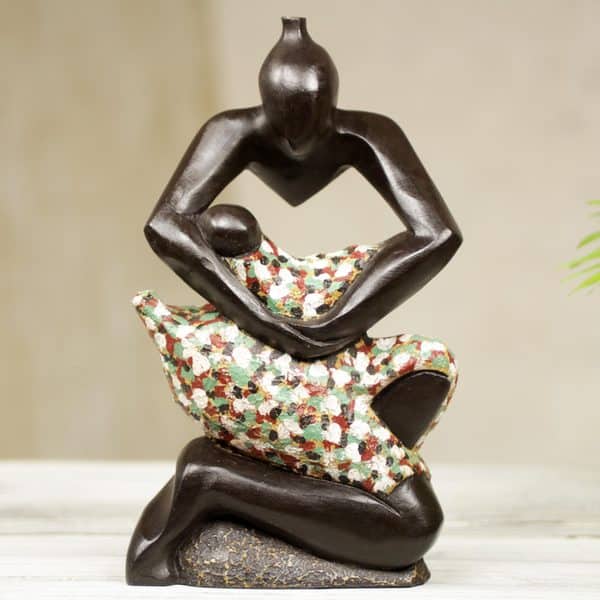 Handcrafted Sese Wood 'I Love My Child' Sculpture (Ghana) - Bed Bath ...