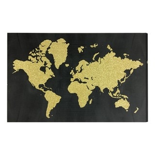 Oliver Gal 'World in Glitter' Maps Wall Art Print on Premium Canvas ...