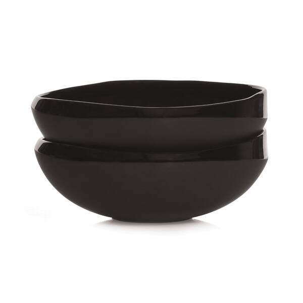 Savora Black Porcelain 8-inch Bowls (Set Of 2) - Bed Bath & Beyond ...