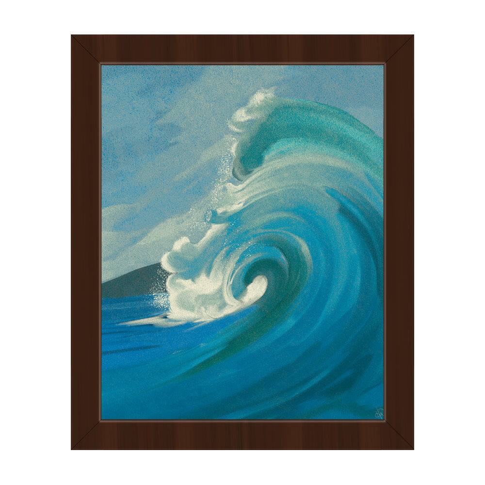 'Crashing Turquoise Wave' Framed Canvas Abstract Wall Art - Overstock ...