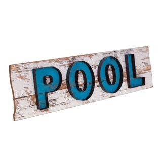 Blue/White Wood Pool Plaque - Bed Bath & Beyond - 12915704