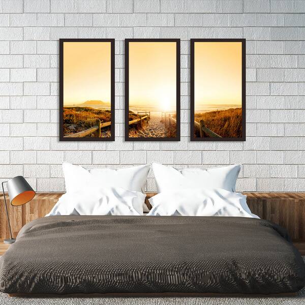 "Sunset in Cape Town, South Africa" Framed Plexiglass Wall Art Set of 3 ...