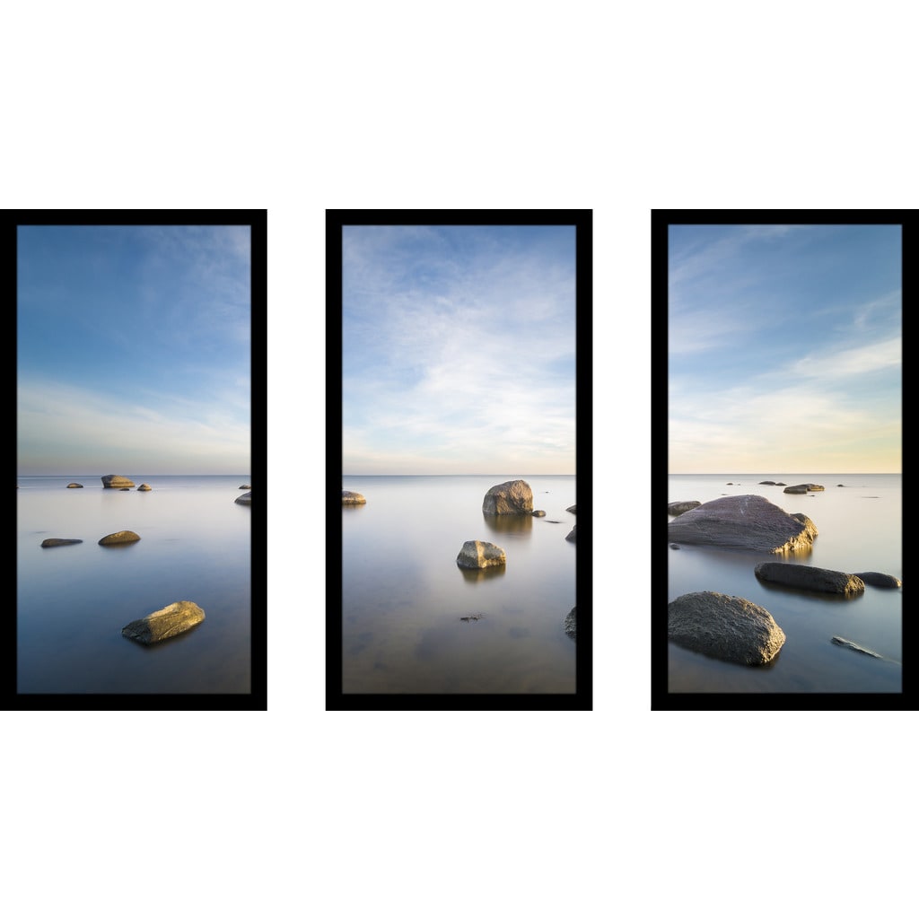 "Rocky sea shore" Framed Plexiglass Wall Art Set of 3 - Bed Bath ...