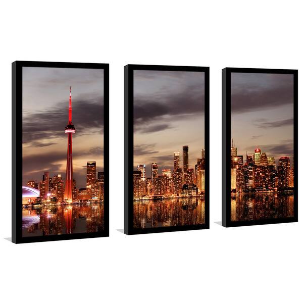 "Toronto Skyline at sunset, Ontario, Canada" Framed Plexiglass Wall Art ...