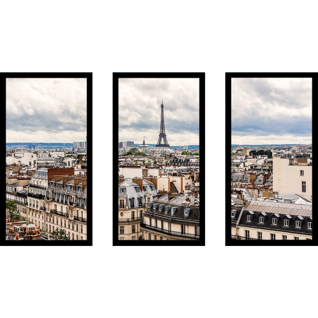 "Paris Stroll" Framed Plexiglass Wall Art Set of 3 - Bed Bath & Beyond ...