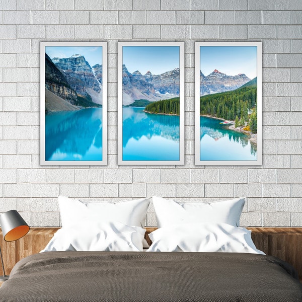 "Banff" Framed Plexiglass Wall Art Set of 3 - Bed Bath & Beyond - 12923479
