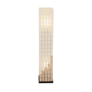 Inlaid Capiz Shell Tower Floor Lamp in Ivory/Black(As Is Item) - Bed ...