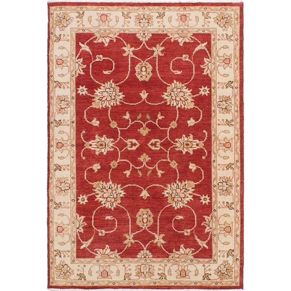 Hand-knotted Chubi Collection Burgundy Wool Rug - Bed Bath & Beyond ...