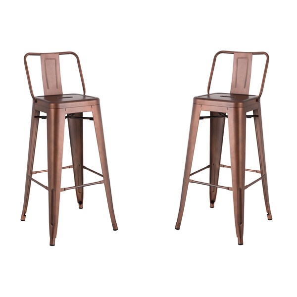 Ac pacific distressed metal barstool with back store