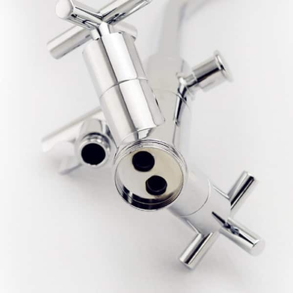 HelixBath Alamere Gooseneck Freestanding Modern Tub Faucet, Chrome with ...