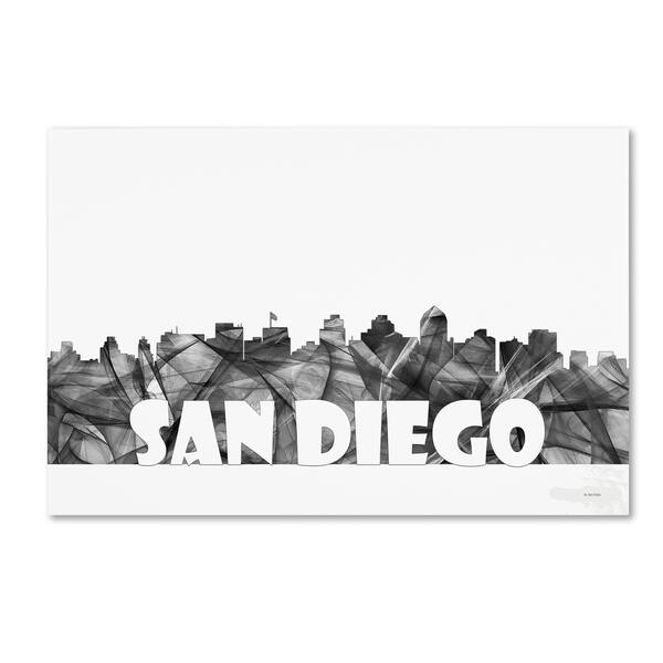 Marlene Watson 'San Diego California Skyline BG-2' Canvas Art - Bed ...