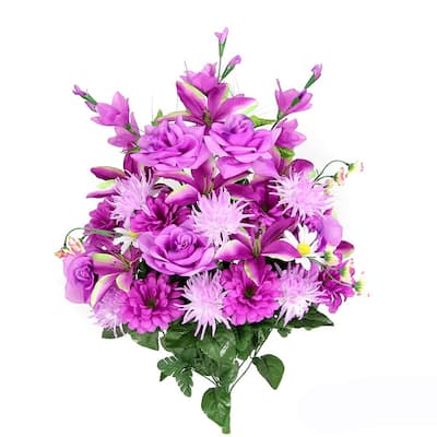 Admired by Nature 30 Stem Artificial Rose, Spider Mum and Glad with ...