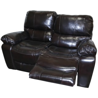 Porter Ramsey Black Cherry Top Grain Leather Dual Reclining Loveseat ...