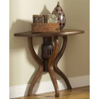 Handmade Groovystuff TF-0072 Dixie Brown Teak Wood Accent Wall Table ...