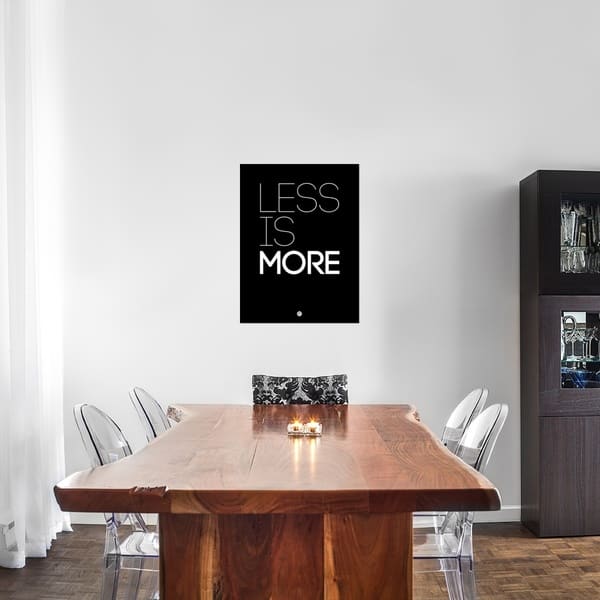 Naxart Studio 'Less Is More Poster Black' Stretched Canvas Wall Art ...