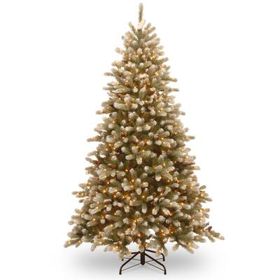 National Tree Company 7.5 ft. Adirondack Blue Spruce Tree with Clear ...