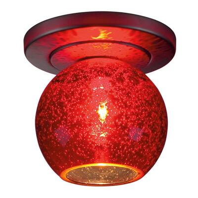Bruck Lighting Bobo 1 - LED Matte Chrome Ceiling Mount - Red Glass ...