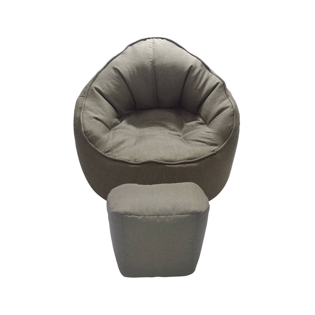 Brown Giant Pod Chair and Ottoman Set - Overstock - 13042388