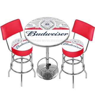 Budweiser Label Game Room Combo - 2 Stools w/Back & Table - 41" x 29" x ...