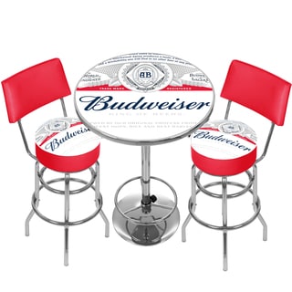 Budweiser Label Game Room Combo - 2 Stools w/Back & Table - 41" x 29" x ...