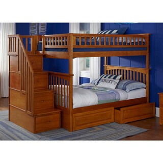 Columbia Staircase Bunk Bed Full over Full with Raised Panel Bed ...