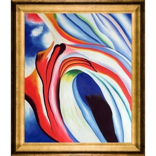 Georgia O'Keeffe 'Music Pink and Blue, 1918' Hand Painted Framed Canvas ...