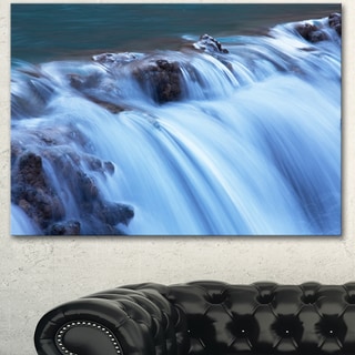 Fantastic Blue Water Cascade - Extra Large Landscape Canvas Art - Bed ...