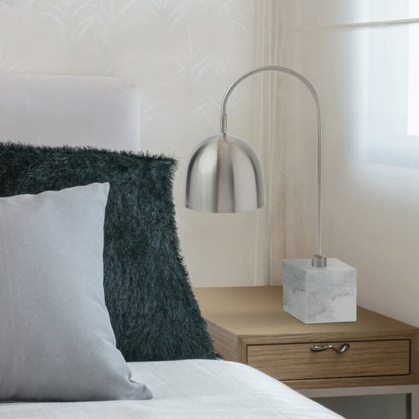 Brushed Brass Tate Table Lamp with Natural Marble - Bed Bath & Beyond ...