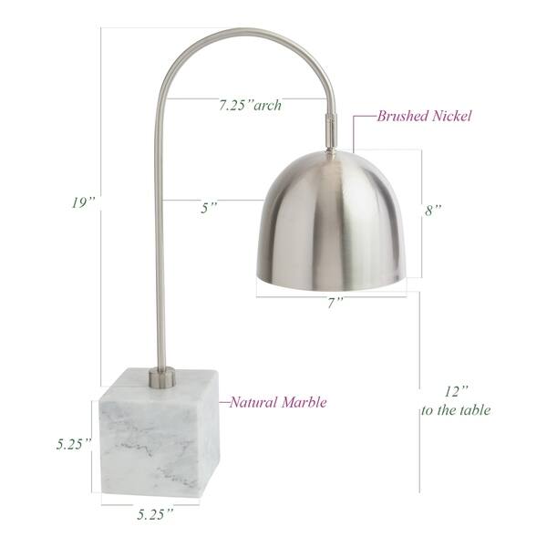 Brushed Brass Tate Table Lamp with Natural Marble - Bed Bath & Beyond ...