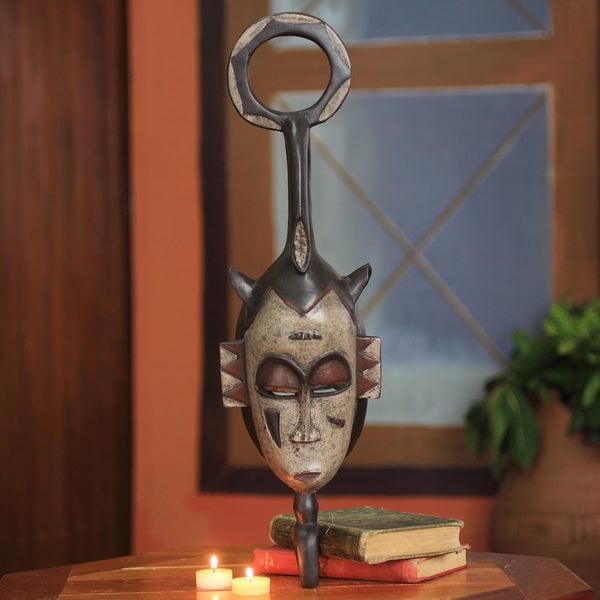 Handmade Sese Wood 'Handsome Ewe Elder' Africa Wall Mask (Ghana) - Bed ...