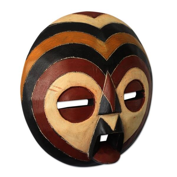 Handmade Rubberwood 'Sangaya' Mask (Ghana) - Multi-color - Bed Bath ...