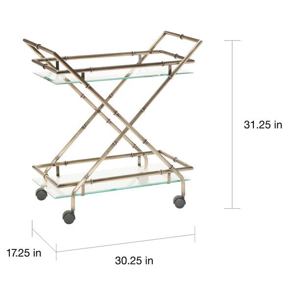 Silver Orchid Rita Serving Cart in Antique Brass Finish - Bed Bath ...