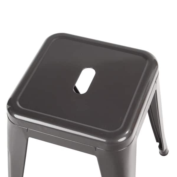 Metal Industrial Distressed Gun Metal 18-inch Stool - Bed Bath & Beyond ...