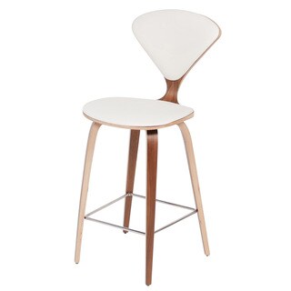 Cherner-Inspired White Leather Counter Stool - Bed Bath & Beyond - 13112238