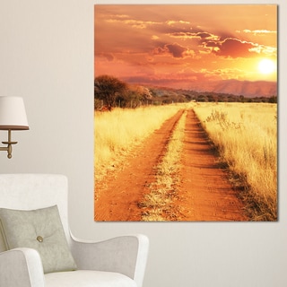 Designart "Straight Path in African Landscape" Oversized Landscape ...