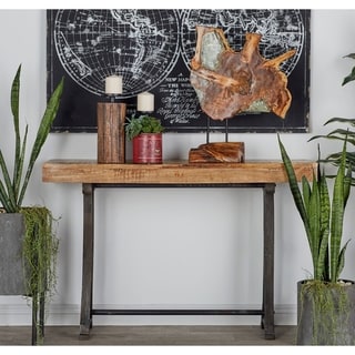 Rustic Rectangular Metal and Wood Console by Studio 350 - Bed Bath ...