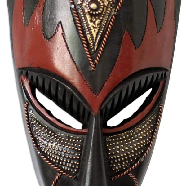 Handmade Rubberwood Brass 'Ethiopian Spider' African Harvest Mask - Bed ...
