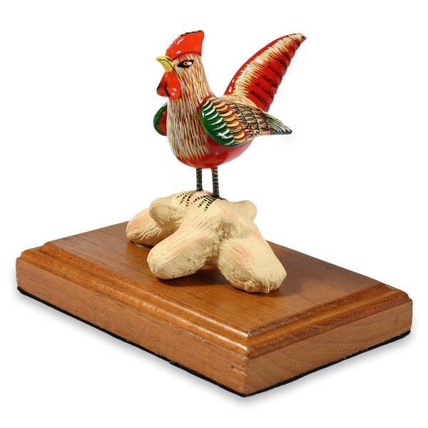 Handmade Ceramic 'Red Rooster' Sculpture (Guatemala) - Bed Bath ...