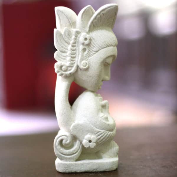 Handcrafted Sandstone 'Intimate' Sculpture (Indonesia) - Bed Bath ...
