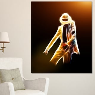 Designart "Moonwalker in Dance Style" Modern Portrait Canvas Art - Bed ...