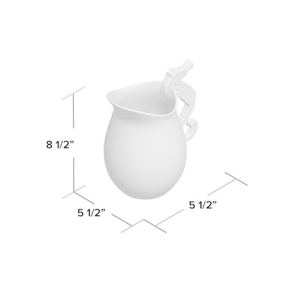 Brushed Nickel and White Ceramic Pitcher - Bed Bath & Beyond - 13142042