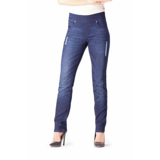 Bluberry Women's Mia Rinse Blue Slim-leg Denim Jeans (As Is Item) - Bed ...