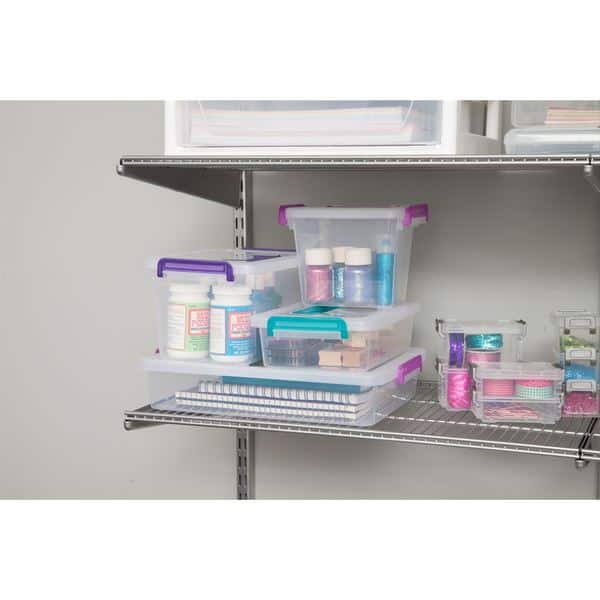 IRIS Clear/Purple Plastic Large Modular Latching Box (Pack of 6) - On ...