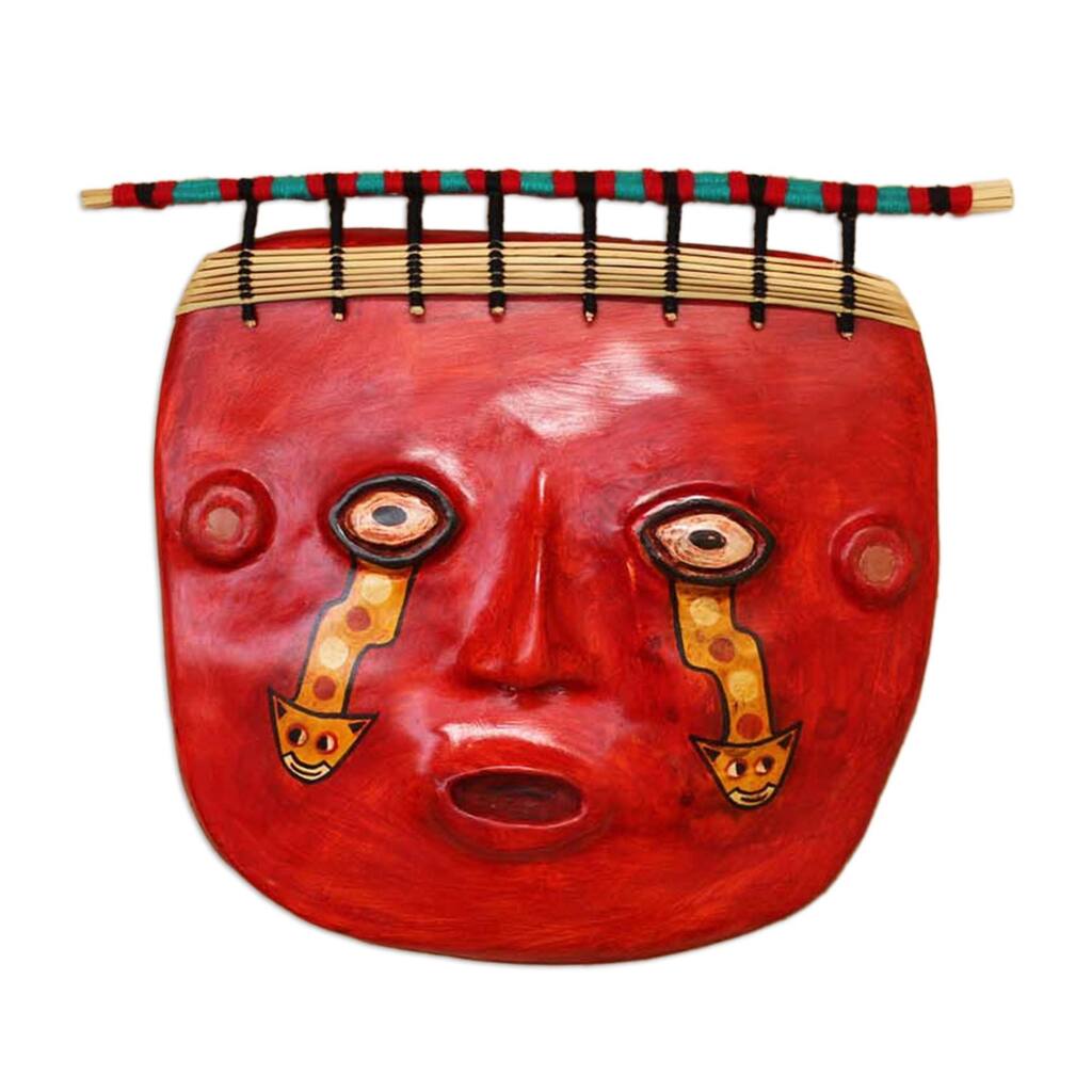 Wari Shaman Recycled Paper and Jasper Mask - Overstock - 13160059