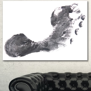 Designart "Black and White Footprint Design" Portrait Canvas Wall Art ...