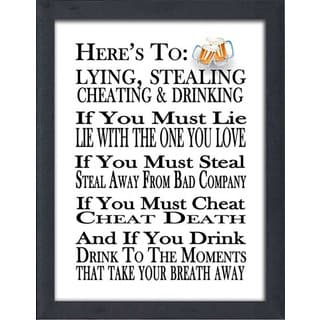 Framed Canvas Art Studio Lying, Stealing, Cheating & Drinking Framed ...