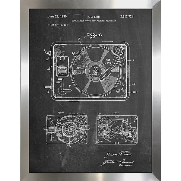 Cole Borders 'Record Player' Framed Plexiglass Wall Art - Bed Bath ...