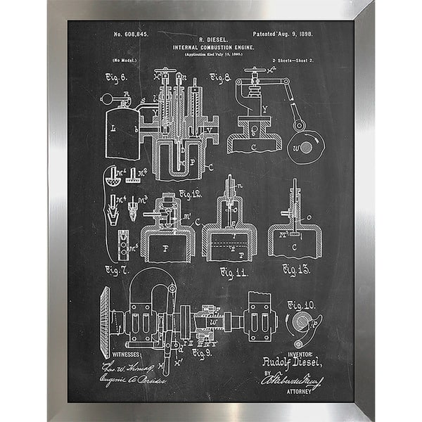 Cole Borders 'Diesel Motor' Framed Plexiglass Wall Art - Bed Bath ...