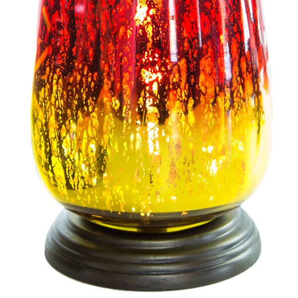 River of Goods Red and Yellow Glass Uplight Accent Table Lamp - Bed ...
