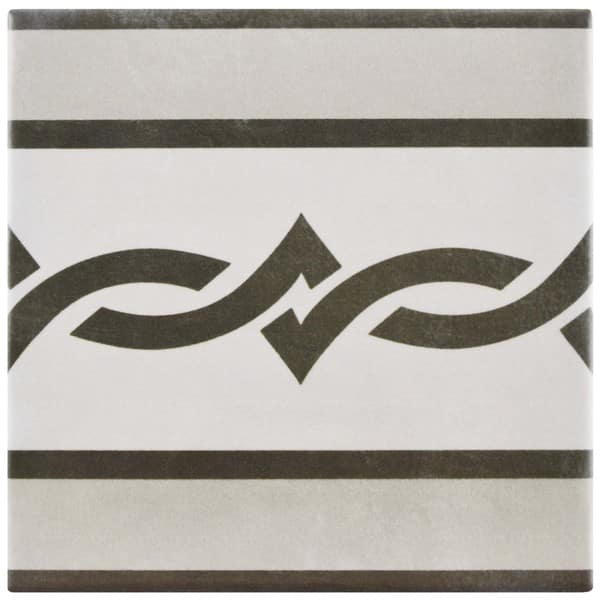Merola Tile 5.875x5.875-inch Guild Gris Cenefa Ceramic Floor and Wall ...